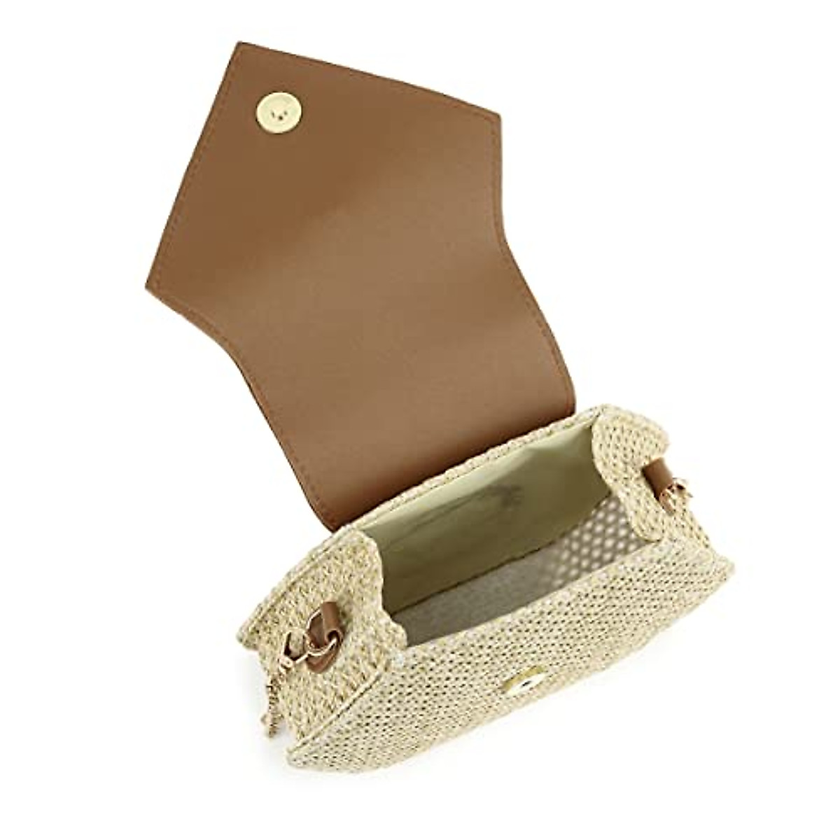 Sykorvon Straw Crossbody Bags for Summer, Cute Beach Bags for Women, Small Summer Straw Beach Woven Vacation Shoulder Bag Purses with Tassel (Brown)