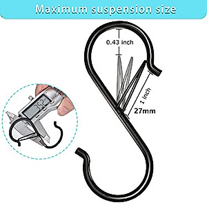 8 Pcs S Hooks with Safety Buckle Heavy Duty S Hooks for Hanging Outdoors 3.5 inch S Shaped Hooks Hanging Hooks for Kitchenware Clothes Plants