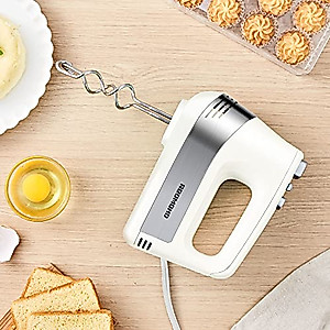Hand Mixer Electric, REDMOND Hand Held Mixer with Turbo Function, Stainless Steel 5-Speed Kitchen Mixer for Whipping, Mixing Cookies, Cakes, Dough Batters, Cream