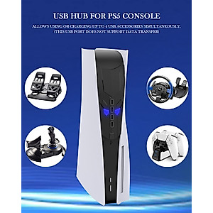 4-Port USB Hub for PS5, High-Speed USB Splitter USB 2.0 Hub USB Expander Adapter Extension for PS5/PS4/PS3, Xbox One/360, Xbox Series, Switch, PC, Tablet, Mac, Mouse, Keyboard with USB Station