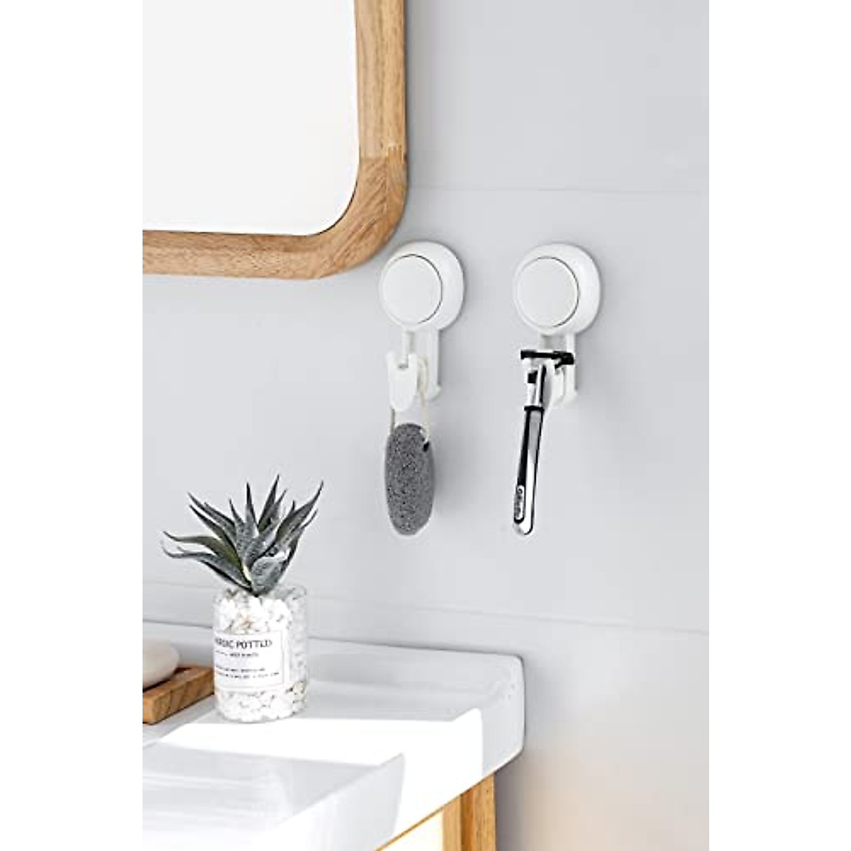 Shower Caddy Suction Cup Set, No-Tool No-Drill No Glue Installation Shower Organizer Set, Removable Suction Corner Shower Shelf Set, Kitchen Organizer Set, Bathroom Caddy Set - Pack of 5, White, Including Corner Caddy, Double Layer Soap Dish, Toothbrush/T