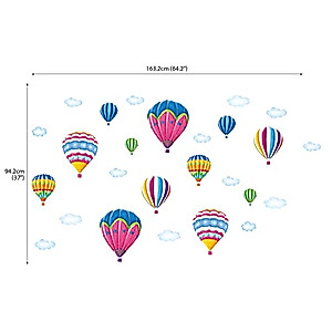 DECOWALL SG2-1301N2 12 Hot Air Balloons in The Sky Kids Wall Stickers Wall Decals Peel and Stick Removable Wall Stickers for Kids Nursery Bedroom Living Room d?cor