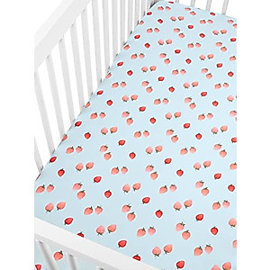 Simple Joys by Carter's Unisex Kids' Cotton Crib Sheets Baby Costume, Pack of 2, Strawberry/Dots, One Size