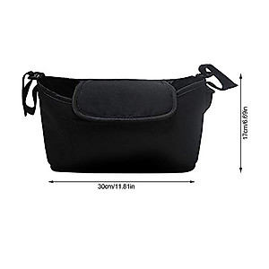 Non Slip Baby Stroller Organizer Bag with Cup Holder for Mom, Universal Fit for Uppababy Vista Cruz Nuna Baby Jogger Bob Baby Stroller and Stroller Accessories for Baby Boy Girl