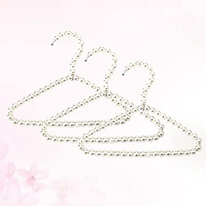 Balacoo 3pcs Kids Supplies Accessories Beads Drying White Baby Dress New for Hanger Clothes Pet Faux Children Puppy Coat Dog Hangers Cm Rack Cat Costume Grooming Animals Chihuahua Pearl