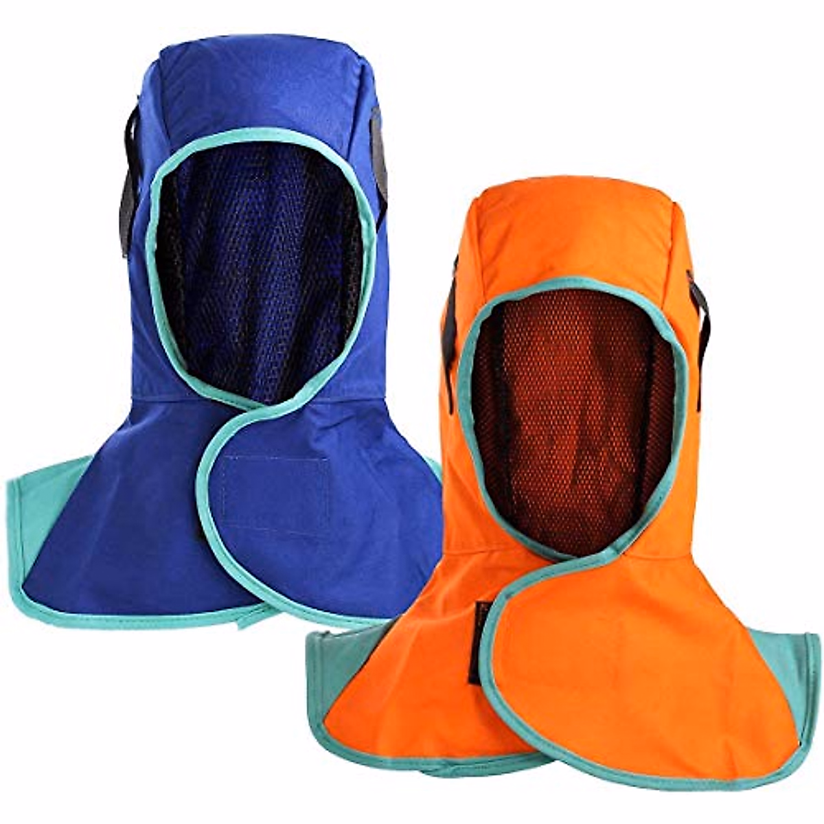 Kevlar Welding Neck Protection, Cut/Scratch/Heat Resistant Neck Protector Shoulder/Drape Match All Kinds Of Welding helmets/Hood/Mask(1PC blue & 1PC orange)