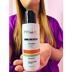 Prismax Pre-Wash Clarifying Shampoo with Keratin - Use Before Hair Treatments, Coloring, Processing, etc. - 4oz