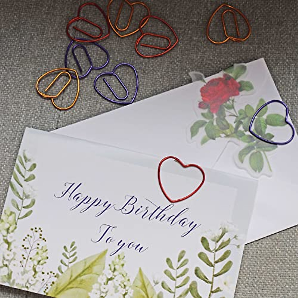 Heart Paper Clips, Cute Love Heart Bookmark Clips, Red Love Heart Shaped Paper Clips ( Red,50 PCS )