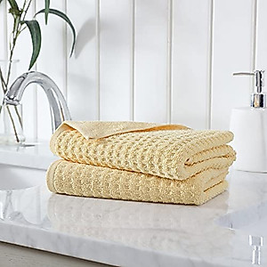Tommy Bahama- Hand Towel Set, Highly Absorbent Cotton Bathroom Decor, Low Linting & Fade Resistant (Northern Pacific Yellow, 2 Piece)
