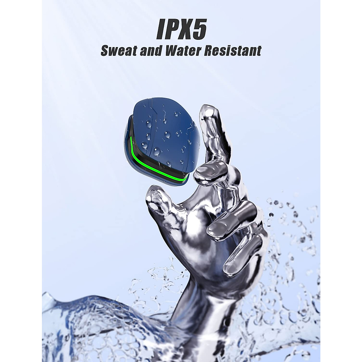 ZBC Earbuds Wireless Bluetooth in-Ear Headphones with 4 Microphones ENC Noise Cancelling Clear Calls Wireless Ear Buds 30H Playback IPX5 Waterproof Sports Stereo Earphones for iPhone Android (Blue)