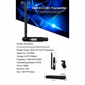 LGIDTECH Mi.Light DMX512 LED Transmitter,Only Work With DMX512 Console,Not Work With Computer Software and Oscilloscope