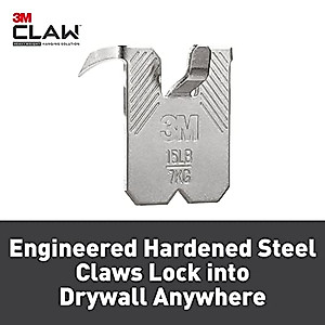 3M CLAW Drywall Picture Hanger with Temporary Spot Marker, Holds 15 lbs, 6 Hangers, 6 Markers/Pack