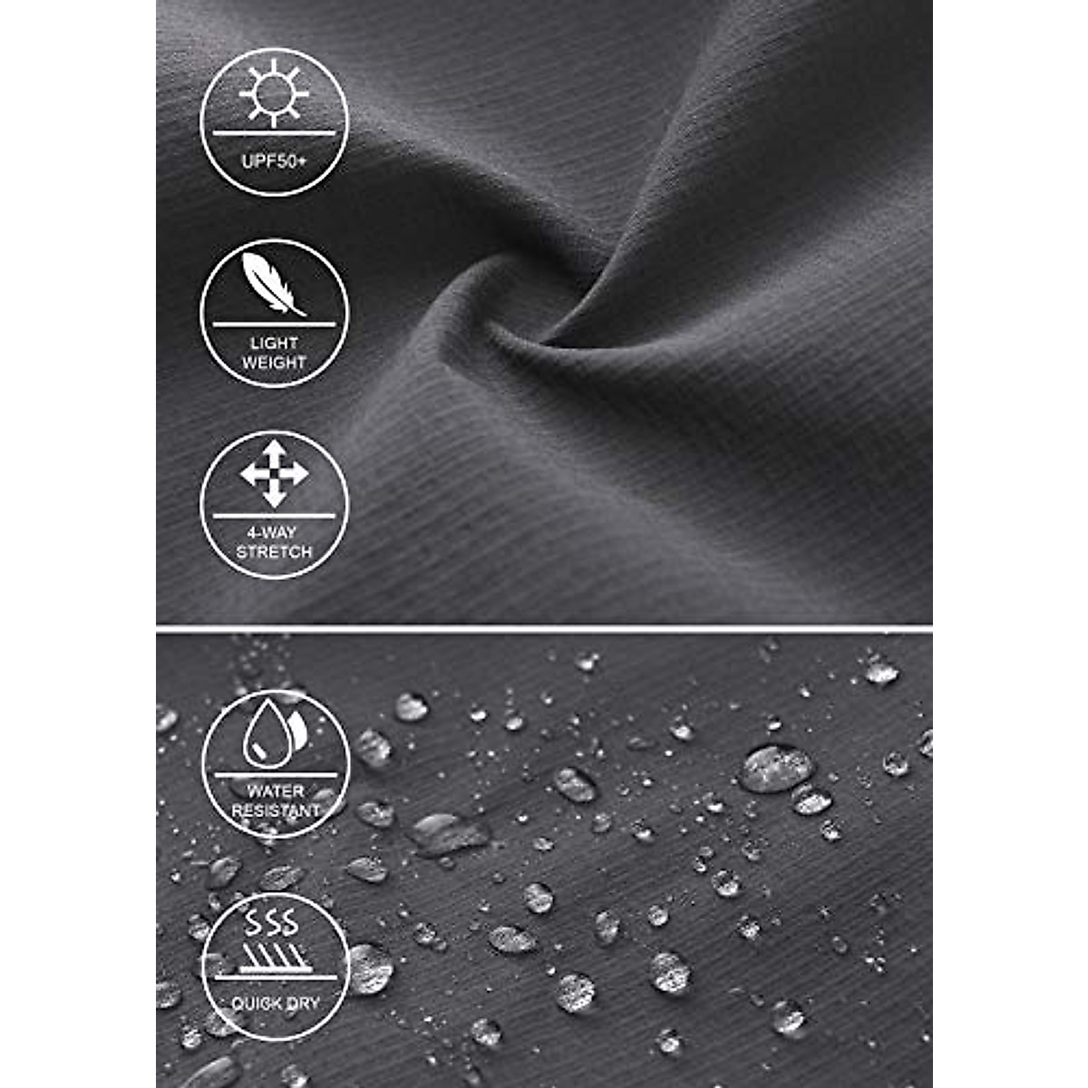 Libin Men's Outdoor Hiking Shorts Lightweight Quick Dry Stretch Cargo Shorts Travel Fishing Golf Tactical Shorts, Grey L