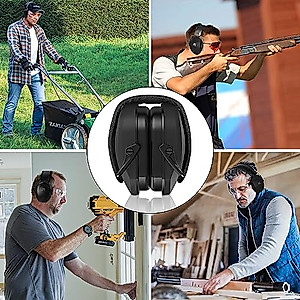 ucho 34dB Shooting Ear Protection - Maximum Hearing Protection for Gun Range, Slim Passive Noise Reduction Earmuffs（Black）