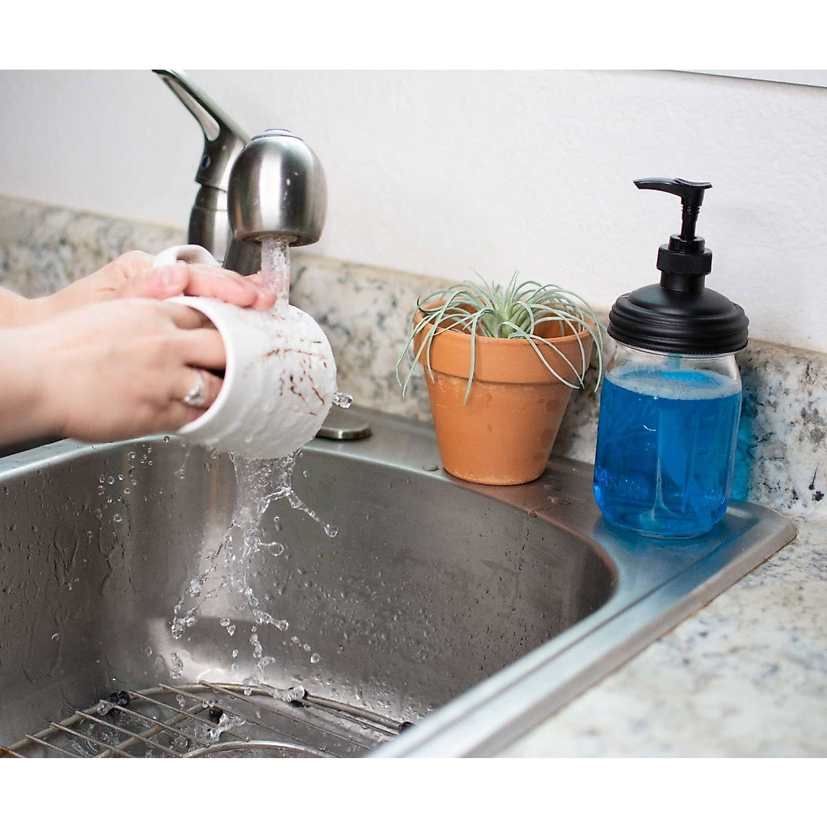 reCAP Mason Jar Pump | Regular Mouth | Made in The USA | Leak-Proof | Freezer-Proof | Black - 2 Pack