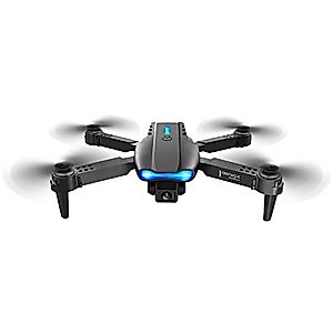 HOTOSYY UAV with dual cameras, portable, three sided obstacle avoidance, one touch takeoff/landing, fixed altitude, 360 degree rollover function (black)