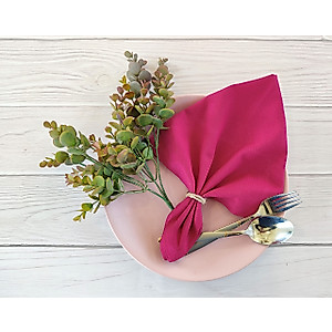 AVKA Studio 100% Cotton Dinner Napkins - Fuchsia Pink Cloth Napkins - 18x18 - Set of 6 - Bright Fabric Napkins for Kitchen or Dining Table - Everyday use, Picnics, Valentines Day - Washable Reusable