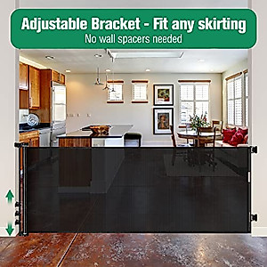 Mom's Choice Awards Winner - 122 Inch Extra Wide Baby Gate for Large Openings Retractable Baby Gates for Doorways Extra Long Baby Gate Pet Gates for Dogs Indoor Outdoor Retractable Dog Gate for Stairs