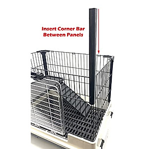 Large Multi-Level Indoor Outdoor Small Animal Cage for Guinea Pig Ferret Chinchilla Cat Playpen Rabbit Hutch with Solid Platform & Ramp Leakproof Litter Tray Large Access Doors (Black, 4-Level)