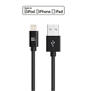 LAX iPhone Charger Lightning Cable - MFi Certified Durable Braided Apple Lightning USB Cord for iPhone 11/11 Pro Max/XS Max/X/iPad, iPod & More