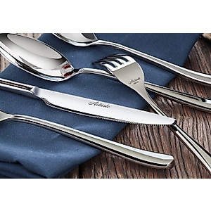 Artaste 56525 Rain II Forged 18/10 Stainless Steel Flatware 20 Piece Set, Service for 4, Silver