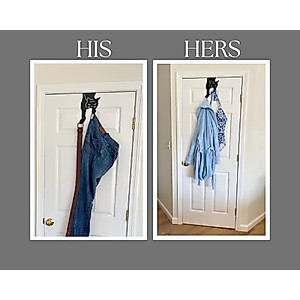 Evelots Cat Over The Door Hooks for Hanging-Black-Over The Door Organizer-Strong Metal Hooks