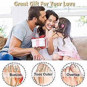 FSHERO Bunion Corrector for Women,Toe Straightener Pain Relief Socks,Bunion Splint,Non-Surgical Hallux Valgus Corrector for Day and Night(Large,Skin)