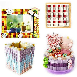 BestTeam 200g Mosaic Tile, Glass Tiles for Art Crafts DIY Children Puzzle Handmade Materials Home Decor -3/4 Inch (20mm) (Sky Blue)