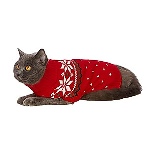 Jnancun Cat Christmas Sweater Snowflake Sweaters for Kittys Christmas Cat Sweater Winter Knitwear Cat Sweaters