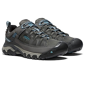 KEEN Women's Targhee 3 Low Height Waterproof Hiking Shoes, Magnet/Atlantic Blue, 9