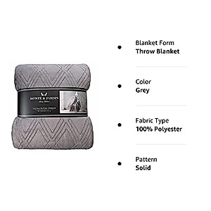 Click Image to Open expanded View Monte & Jardin Luxury Collection Ultra Plush, Cozy, & Soft Throw, Heavy Weight for Extra Warmth 60 X 70in {Grey}