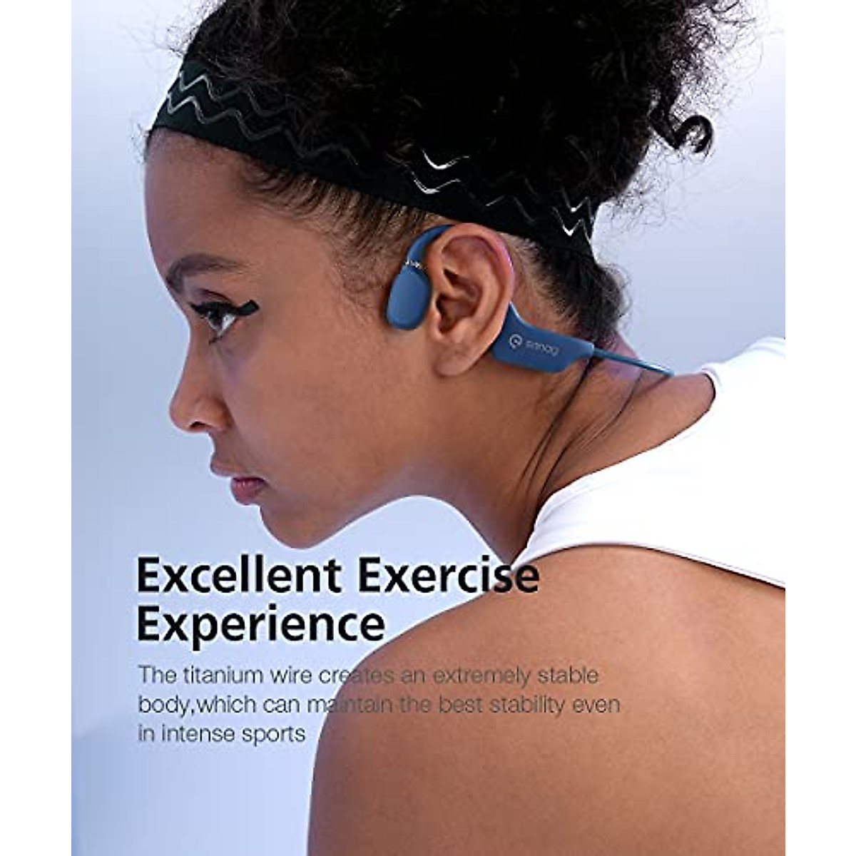 Sanag Open-Ear Wireless Earphones Air Conduction Headphones Bluetooth 5.0 with Mic,Titanium Lightweight,Waterproof,Music Answer Phone Call for Running Hiking Driving Cycling