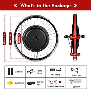 20" Electric Bicycle Conversion kit,Front Adult Electric Bicycles, 48v 1000w Bike Conversion kit to Electric, Electric Bicycle Bike Wheels