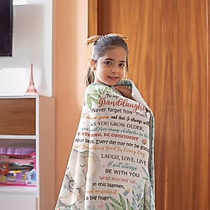 Xutapy Granddaughter Gifts from Grandma/Grandpa, Birthday Graduation Gifts for Granddaughter Blanket 40’’x50’’, to My Granddaughter Gift, Best Granddaughter Ever Gifts, Baptism Gifts for Granddaughter