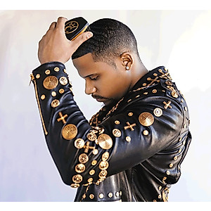 Crown Quality Products 360 Sport Wave Caesar 2.0 Boar Bristle Hairbrush, Medium, Triple Black - Non-Slip Grip, Waterproof Design - The Ultimate 360 Wave Brush