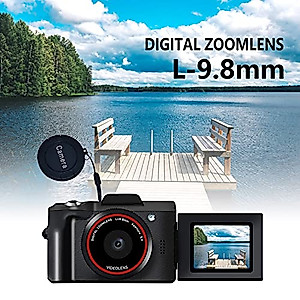 Digital Camera for Kids, Rechargeable Compact Cameras for Photography and Video, Ultra Hd Mini Digital Camera with 2.4" LCD 16x Digital Zoom, for Teens, Adult, Beginners (Black)