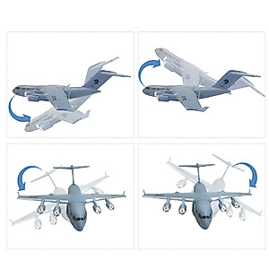 Eayaele RC Plane C-17 Remote Control Airplane Transport Ready to Fly 2 CH Toy for Kids Boys (Grey)