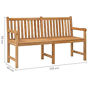 MINERWALL Patio Bench 59.1" Solid Teak Wood,Outdoor Patio Teak Bench — Durable and Stylish for Your Comfort Patio Furniture