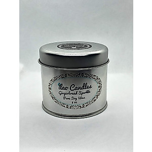 Gingerbread Sparkle 8 oz Tin Jar Pure Soy Wax Candle | Hand Poured in the USA