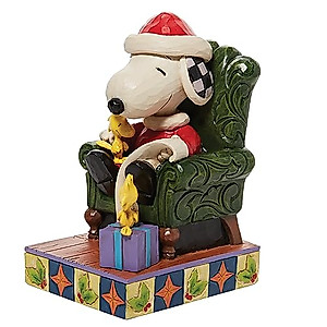 Enesco Peanuts by Jim Shore Santa Snoopy and Woodstock Figurine, 4.33 Inch, Multicolor