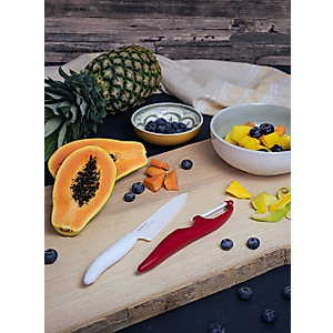 Kyocera Advanced Ceramic Vertical Double Edge Blade Peeler, Green