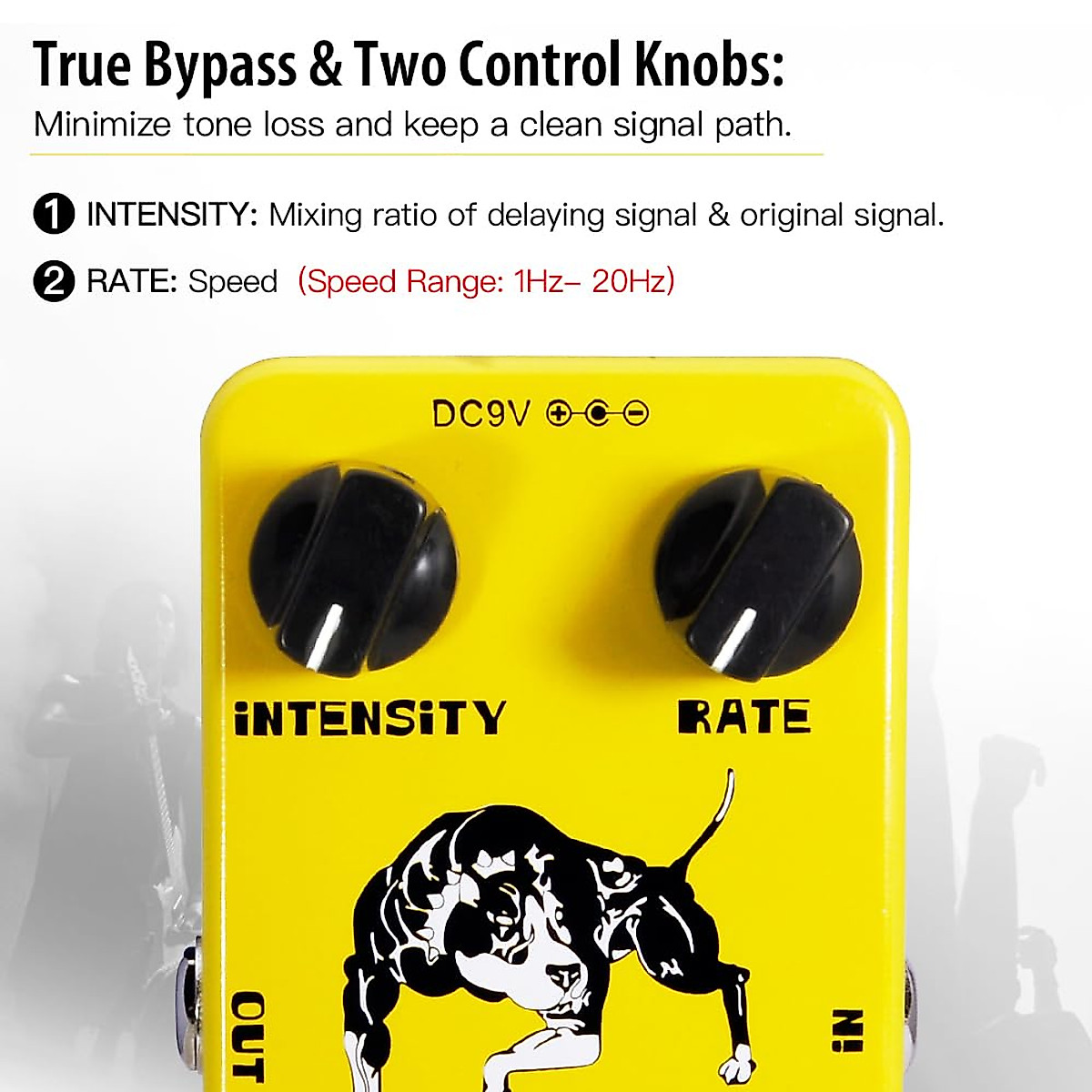 JOYO Tremolo Effect Pedal Beloved Old Amps Photoelectric Tube Circuitry Tremolo for Electric Guitar Effect - True Bypass (JF-09)
