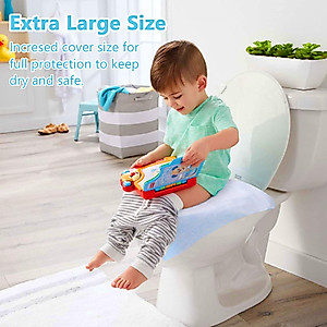 30 Pack Toilet Seat Cover, Travel Toilet Seat Covers (15.8×23.6 inch), Individually Wrapped Portable Extra Large Waterproof Toilet Covers for Travel, Office, Public Places