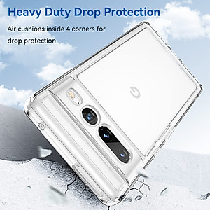 EVUNNBC for Pixel 7 Pro Case, Google Pixel 7 Pro Case Non Yellowing Military Grade Drop Protection Thin Flexible Silicone TPU Protective Slim Fit Phone Cover for Google Pixel 7 Pro (Clear)