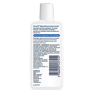 CeraVe Daily Moisturizing Lotion | 3 Ounce | Face & Body Lotion for Dry Skin with Hyaluronic Acid | Packaging May Vary