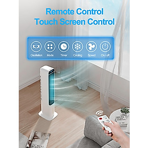 KEGIAN Cooling Fan That Blow Cold Air, Portable Evaporative Air Cooler, Swamp Cooler with 80°Oscillation, 3 Modes, 12H Timer, Remote, Bladeless Tower Fan for Home, Office, and Bedroom (41'')