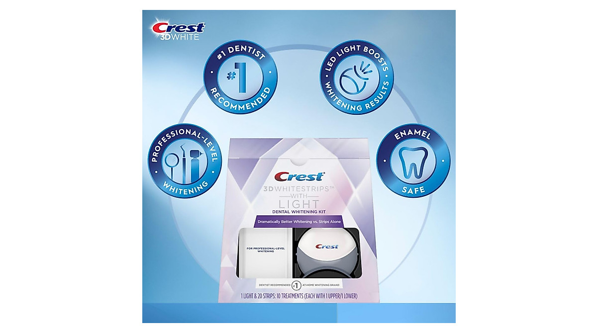 Crest 3D Whitestrips with Light – Fast Teeth Whitening Kit