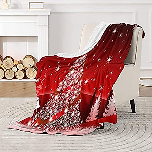 Christmas Blanket Super Soft Throw Blanket, Light Weight Plush Christmas Tree Blankets Living Room Sofa Beding for Kids Adults for All Season 50"X60", Throw Blanket Warm Fuzzy Plush Blanket