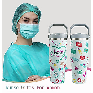 ZNYYZYBA Nurse Tumbler Nurse Gifts for Women - Nurse Appreciation Gifts Nurses Week Gifts for Female Male Nurse、 New Nurses、 RN、 LPN, 30oz Nurse Thermal Mug with Handle and Flip Straw