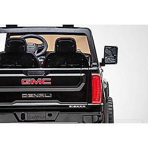 DAKOTT GMC Sierra Denali HD Two Seater 12 Volt Ride-On Truck w/ 2.4G Remote Control, LED Lights, Horn, Music, MP3/USB, Storage Box, Spring Suspension, Electric Vehicle for Kids .